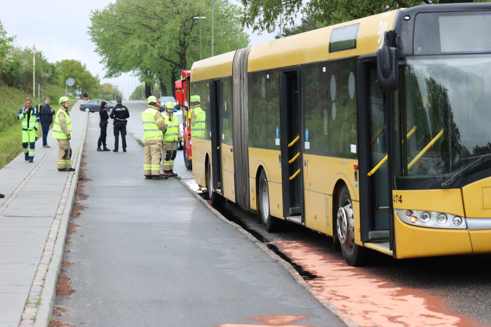 Bus og bil kørt sammen i Aarhus