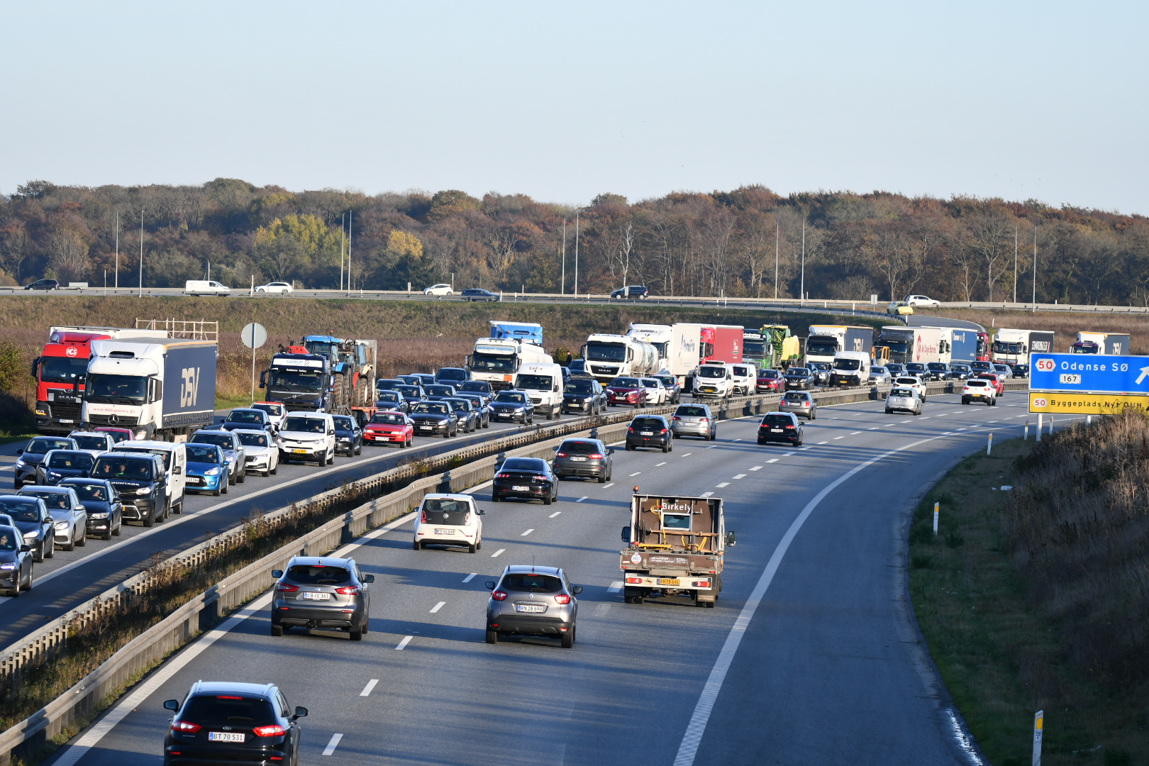 Kæmpe kø på fynske motorvej mod jylland