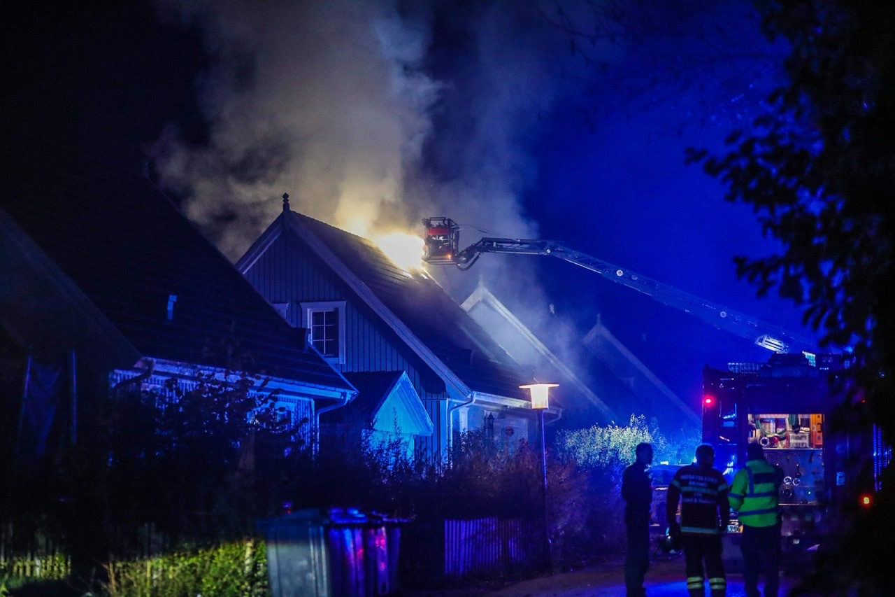 Kraftig villabrand i Bjæverskov