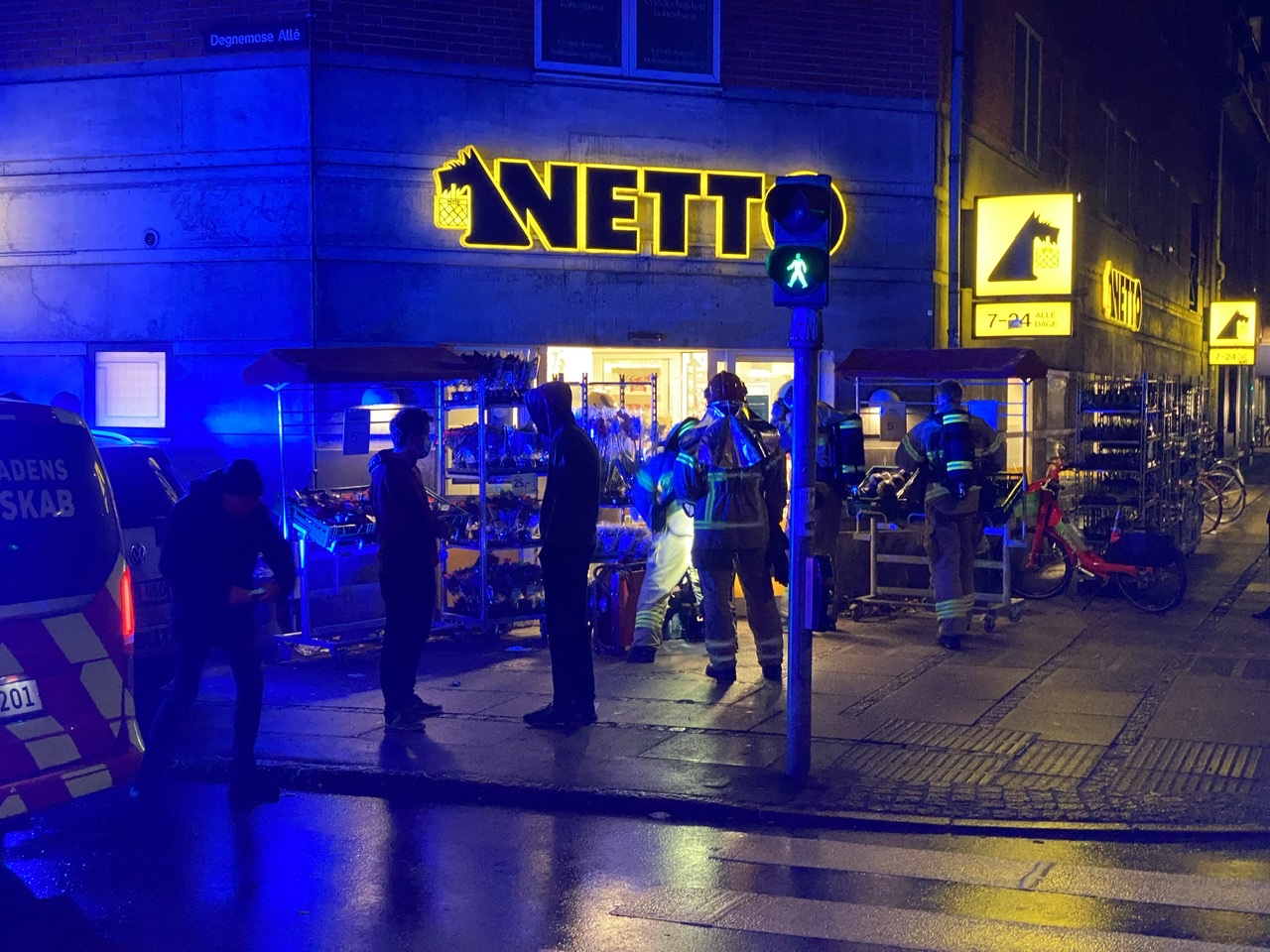 Brand ved Netto-butik i København