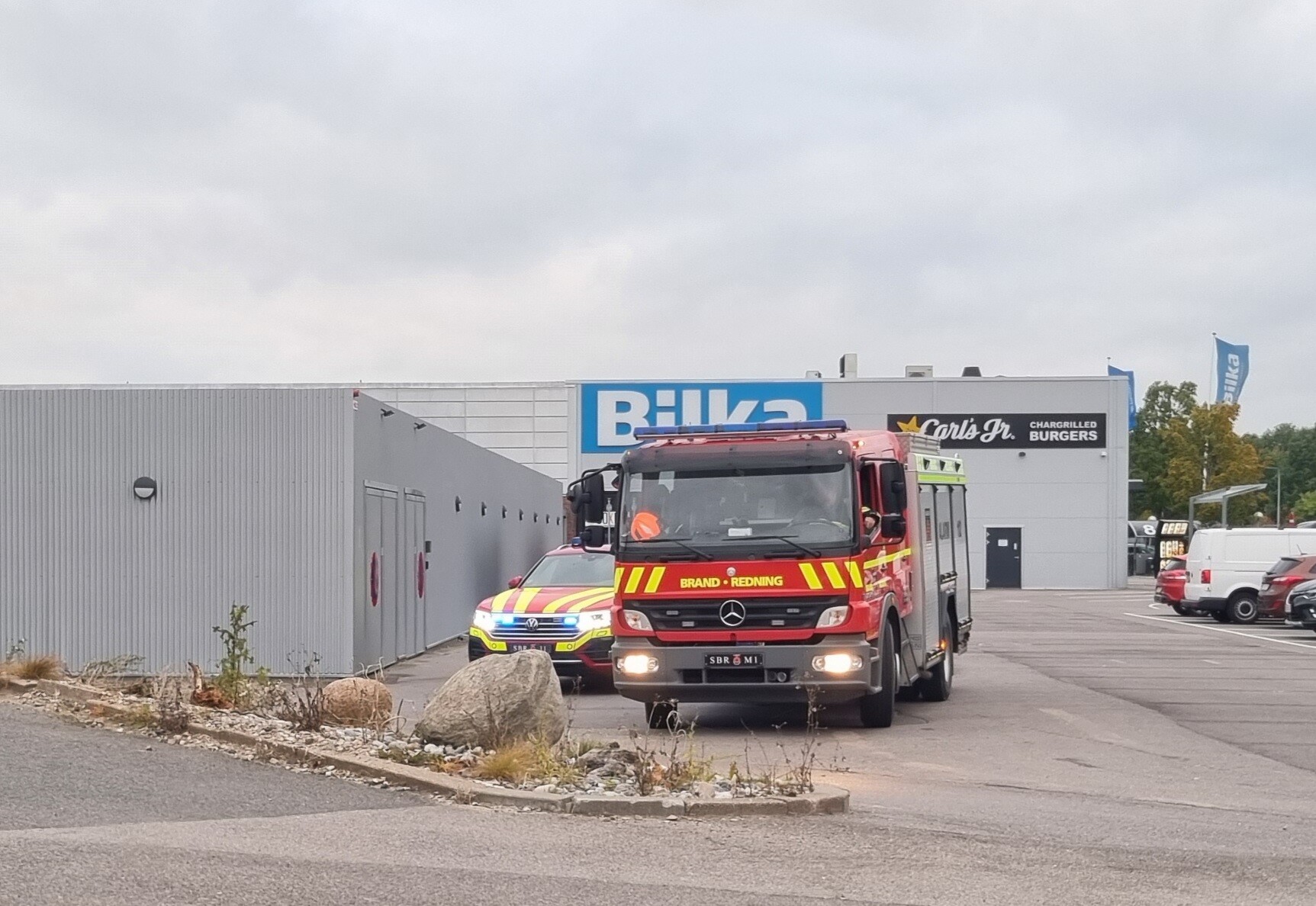 Brandvæsnet på opgave ved Bilka i Slagelse