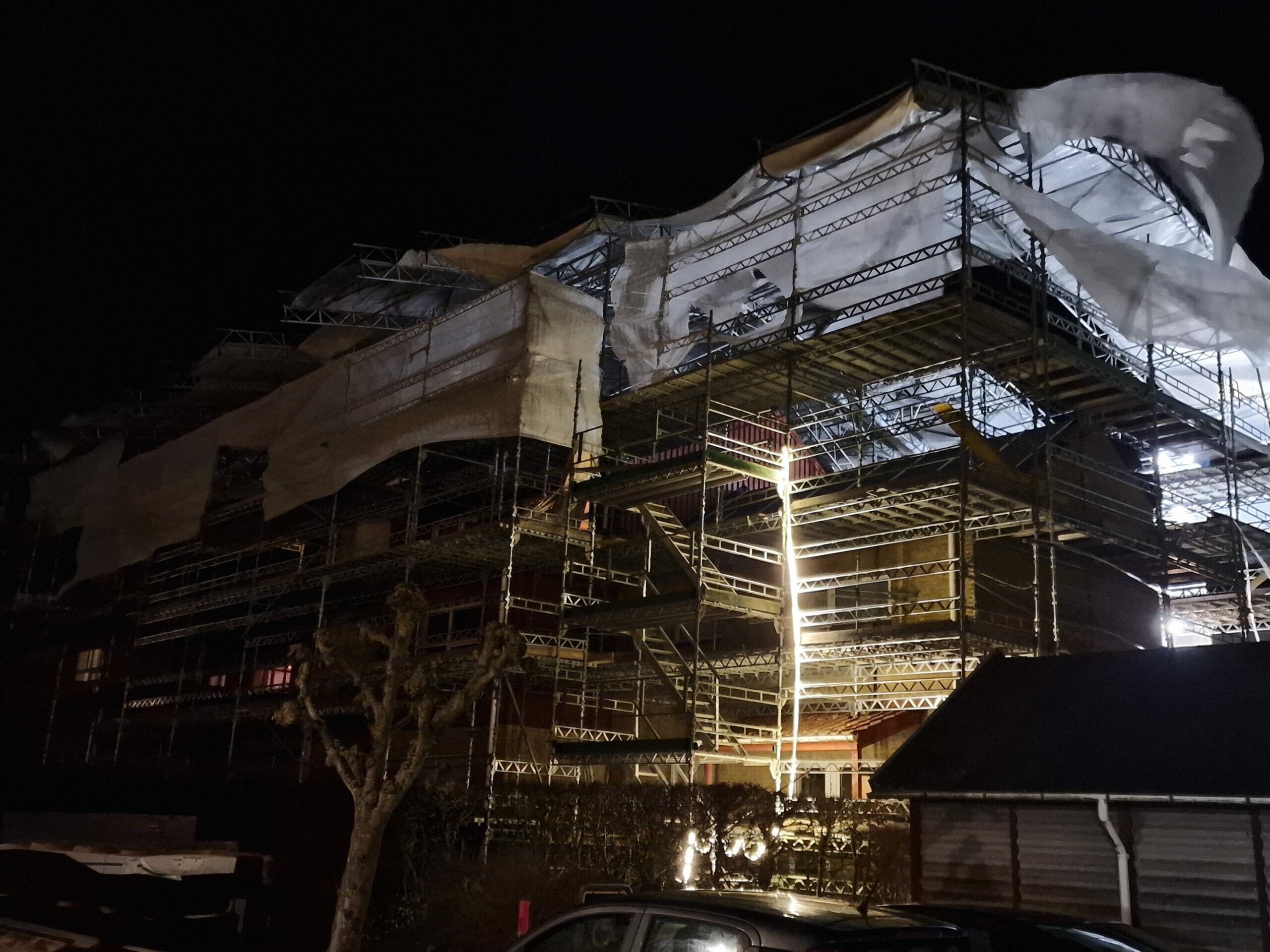 Haderslev: Stillads i fare