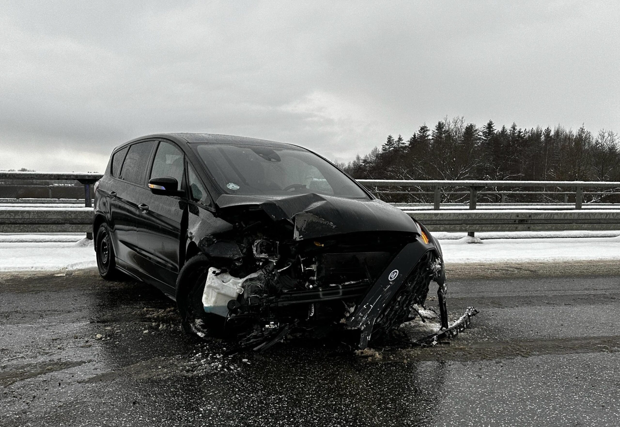 Glatføreuheld på motorvej