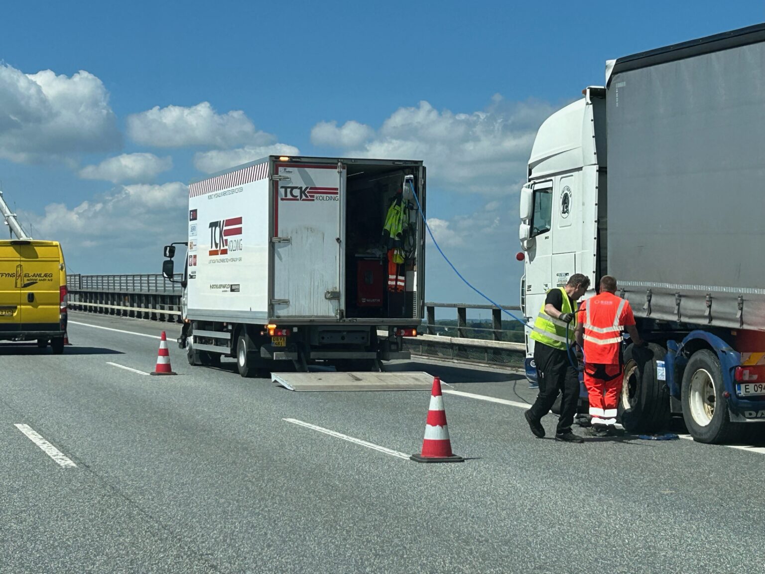 Dele af Lillebæltsbroen afspærret