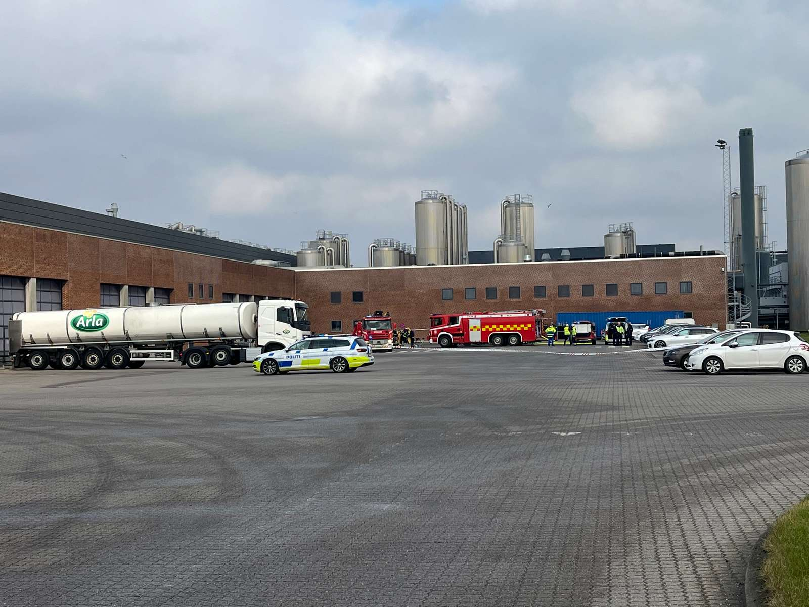 Område afspærret ved Arla mejeri