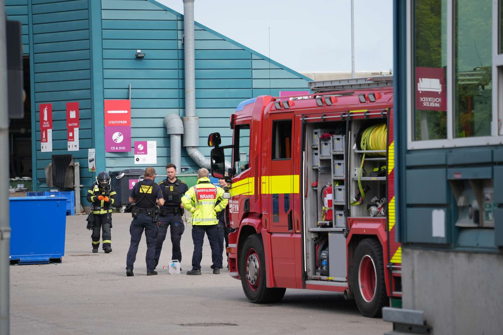 Hændelse på genbrugsstation: "En bliver behandlet"